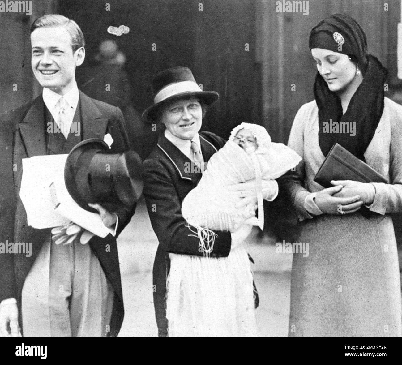 Mr & Mrs Bryan Guinness at christening of their son, Jonatha Stock ...