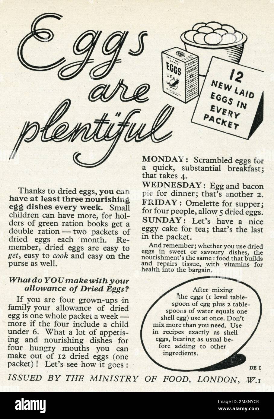 Dried egg wwii hi-res stock photography and images - Alamy