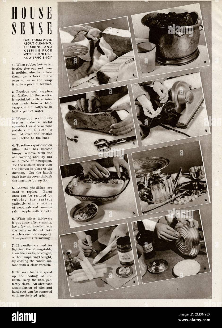 Mending household items 1944 Stock Photo - Alamy