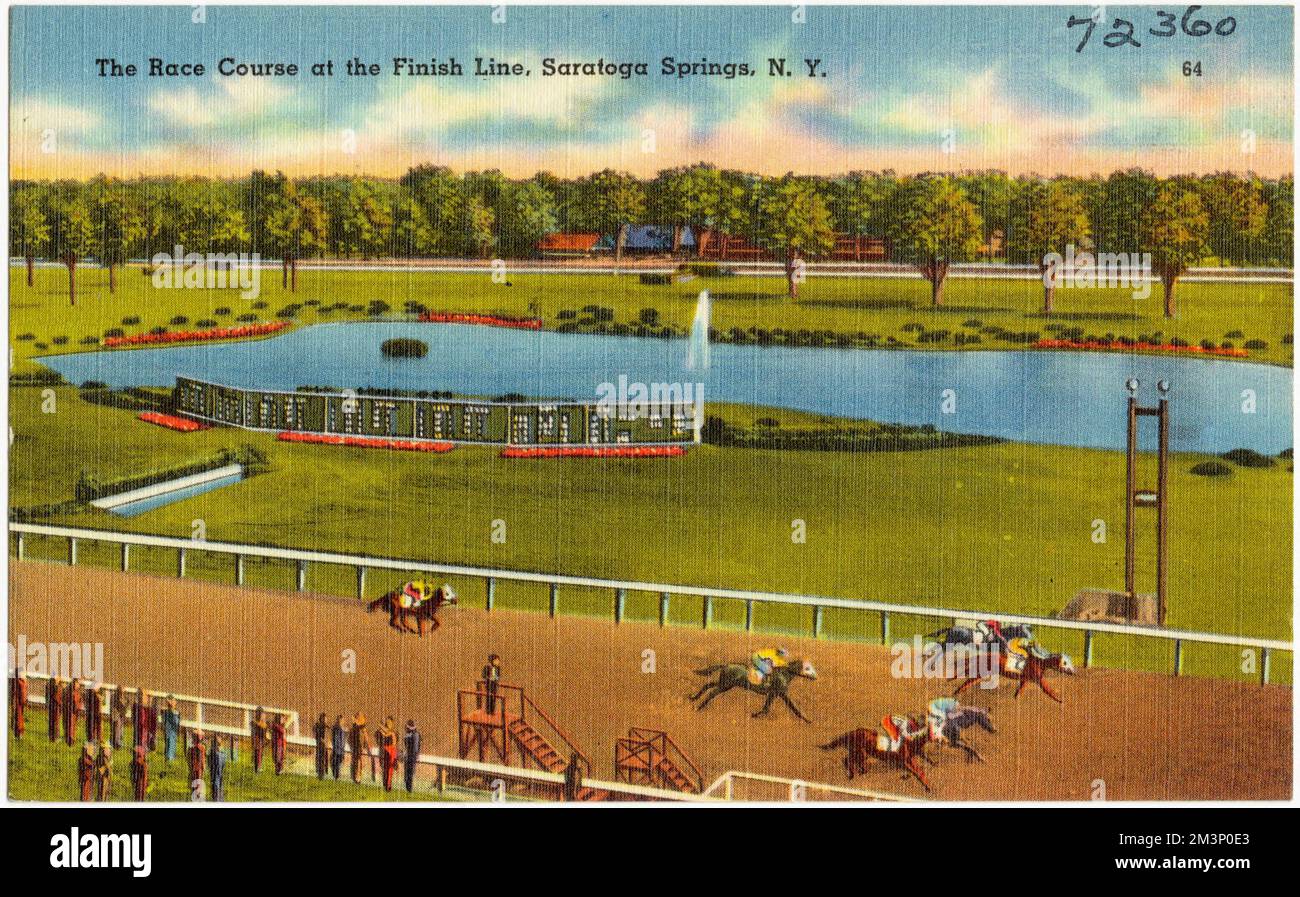 The race course at the finish line, Saratoga Springs, N. Y. , Sports ...