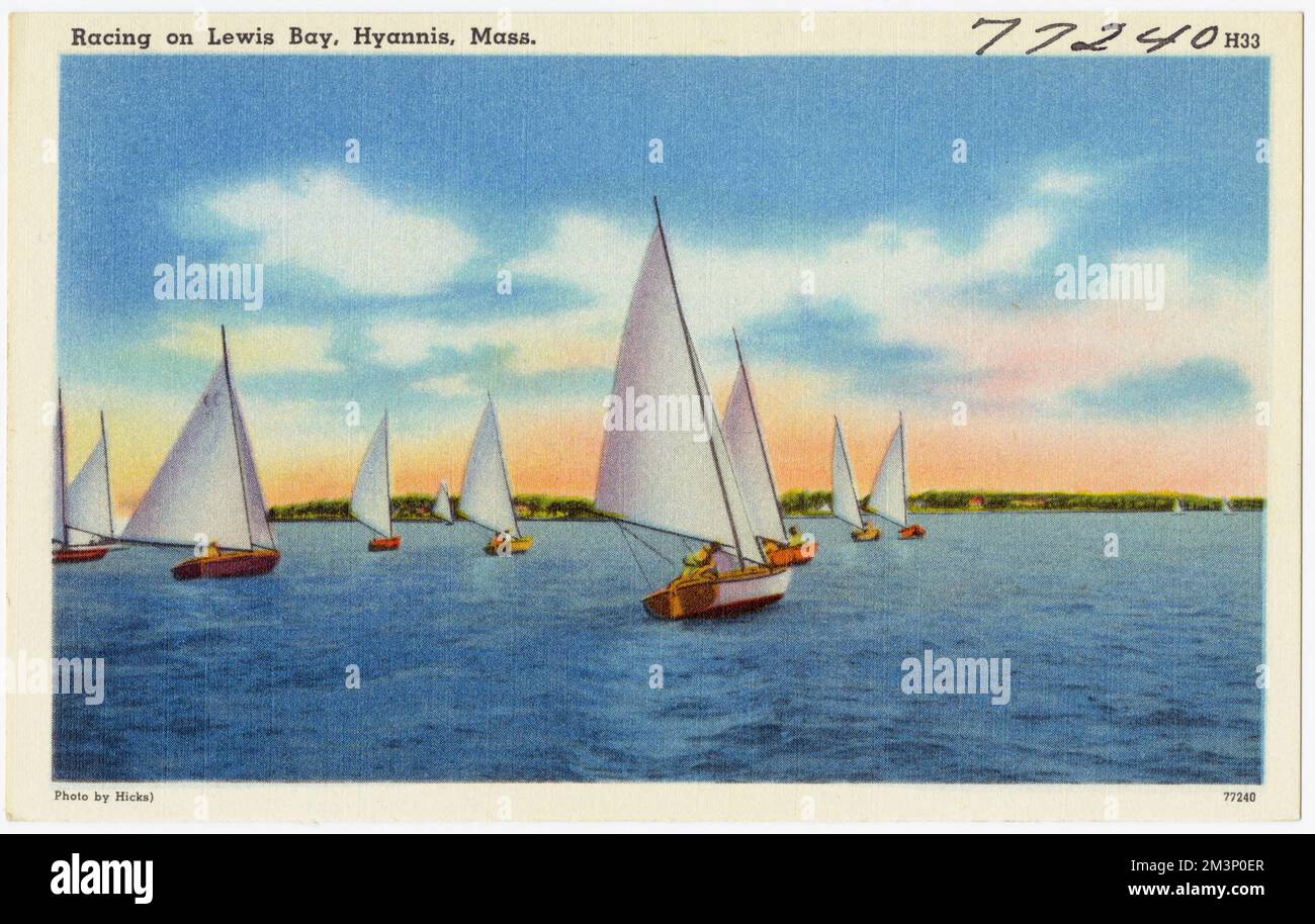 Racing on Lewis Bay, Hyannis, Mass. , Sailboats, Sailboat racing, Bays ...