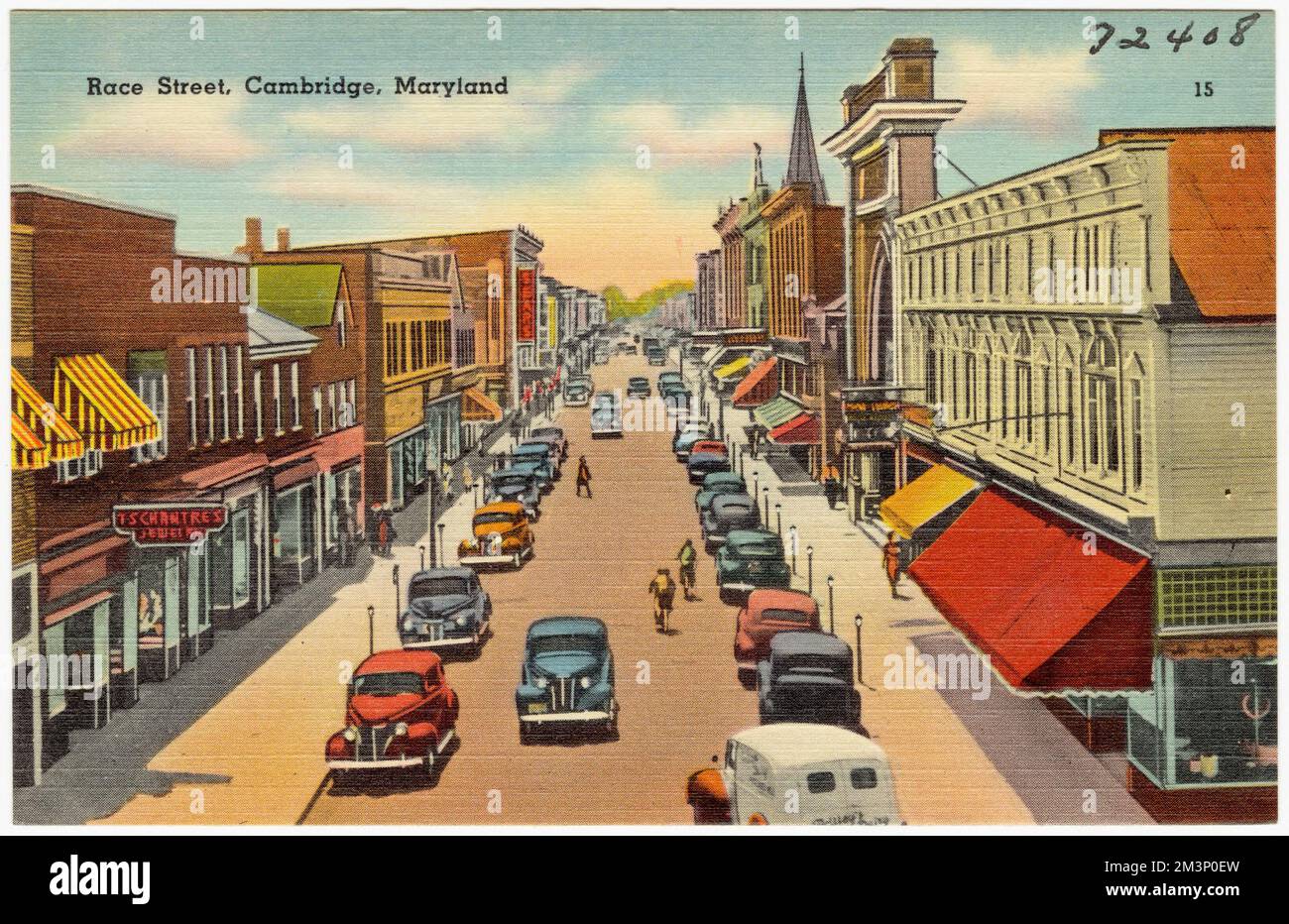 Race Street, Cambridge, Maryland , Cities & towns, Tichnor Brothers ...