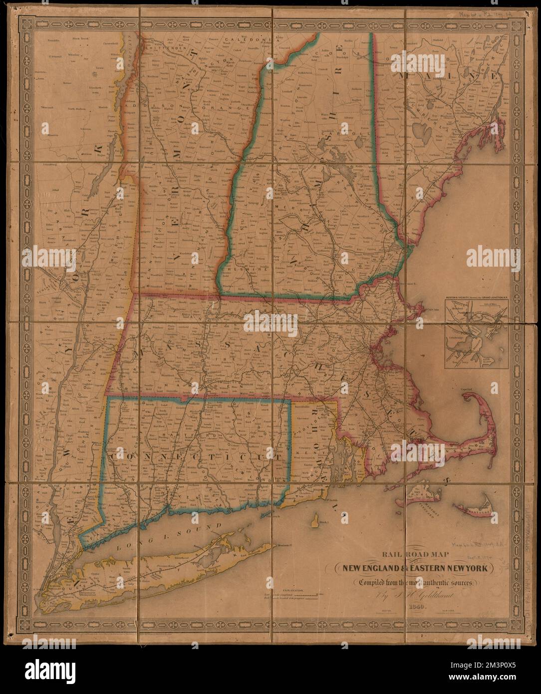 Rail road map of New England & eastern New York , Railroads, New York ...