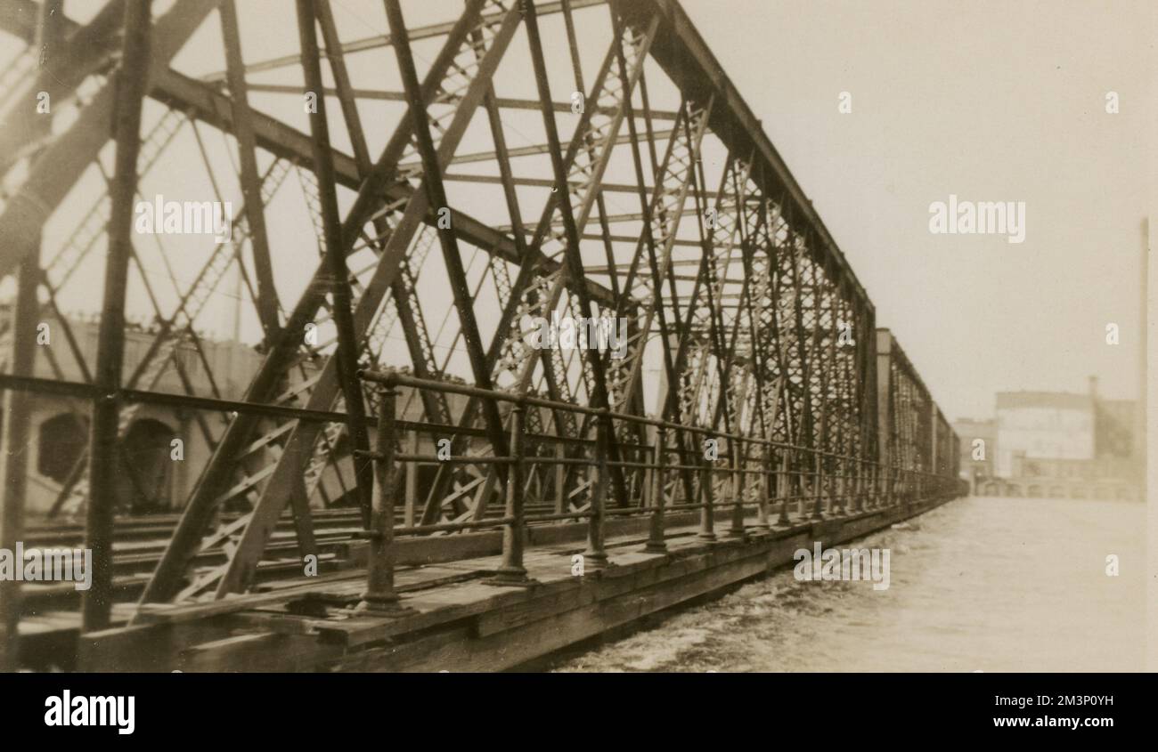 Railroad bridge , Floods, Railroad bridges . Massachusetts Stock Photo ...