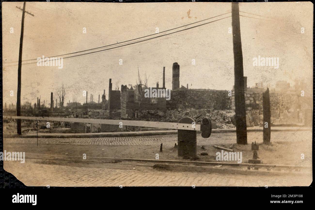 Railroad crossing and ruins of the Great Chelsea Fire , Fires, Ruins ...