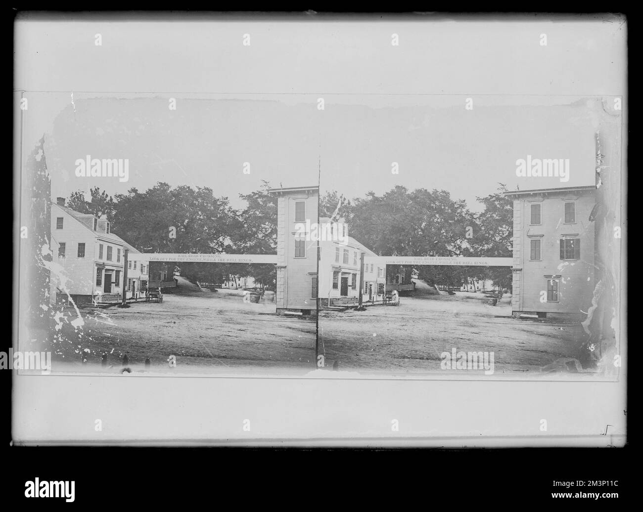 Railroad crossing -North St. area , Buildings. Hingham Public Library ...