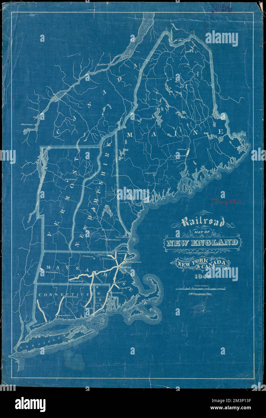 Railroad map of New England, with adjacent portions of New York ...