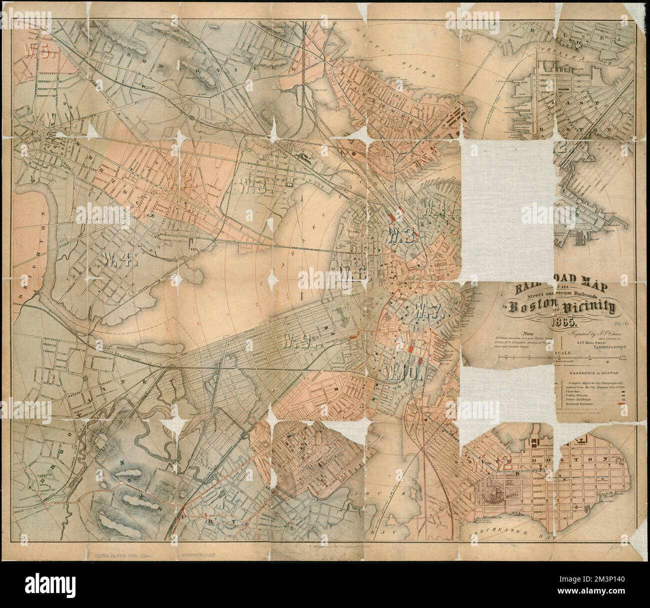 Railroad map of all street and steam railroads in Boston and vicinity ...