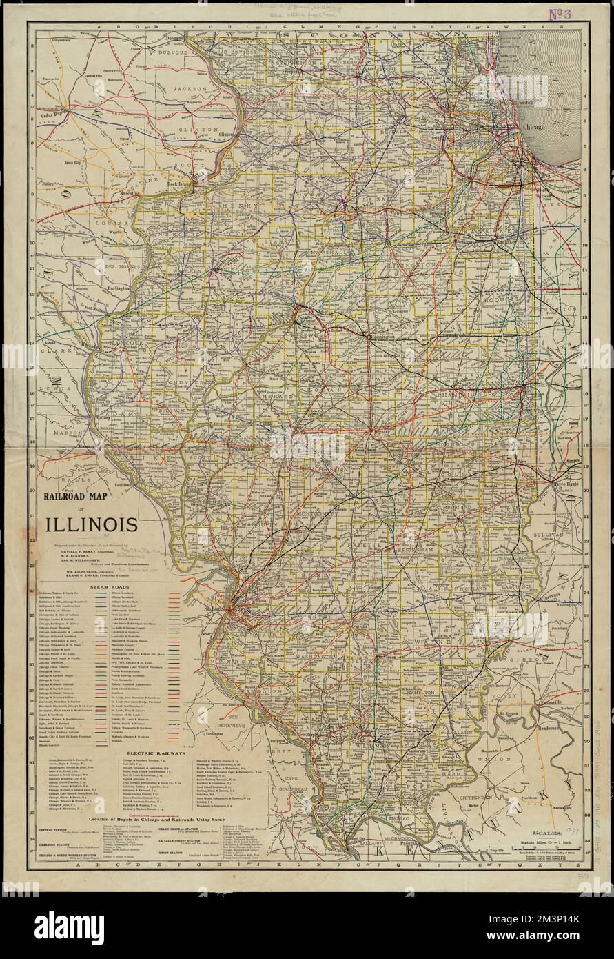 Railroad map of Illinois , Railroads, Illinois, Maps, Illinois, Maps Norman B. Leventhal Map ...