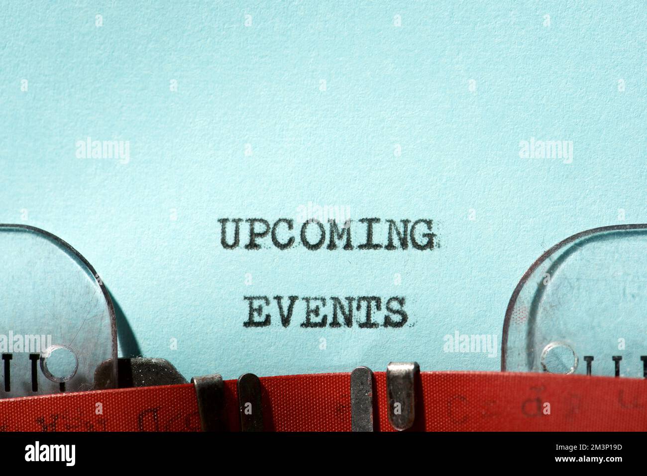 Upcoming events phrase written with a typewriter Stock Photo - Alamy