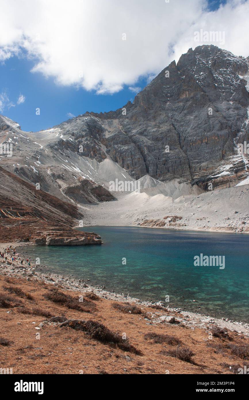 Five colour lake in Yading Nature Reserve , Daochen , China Stock Photo ...