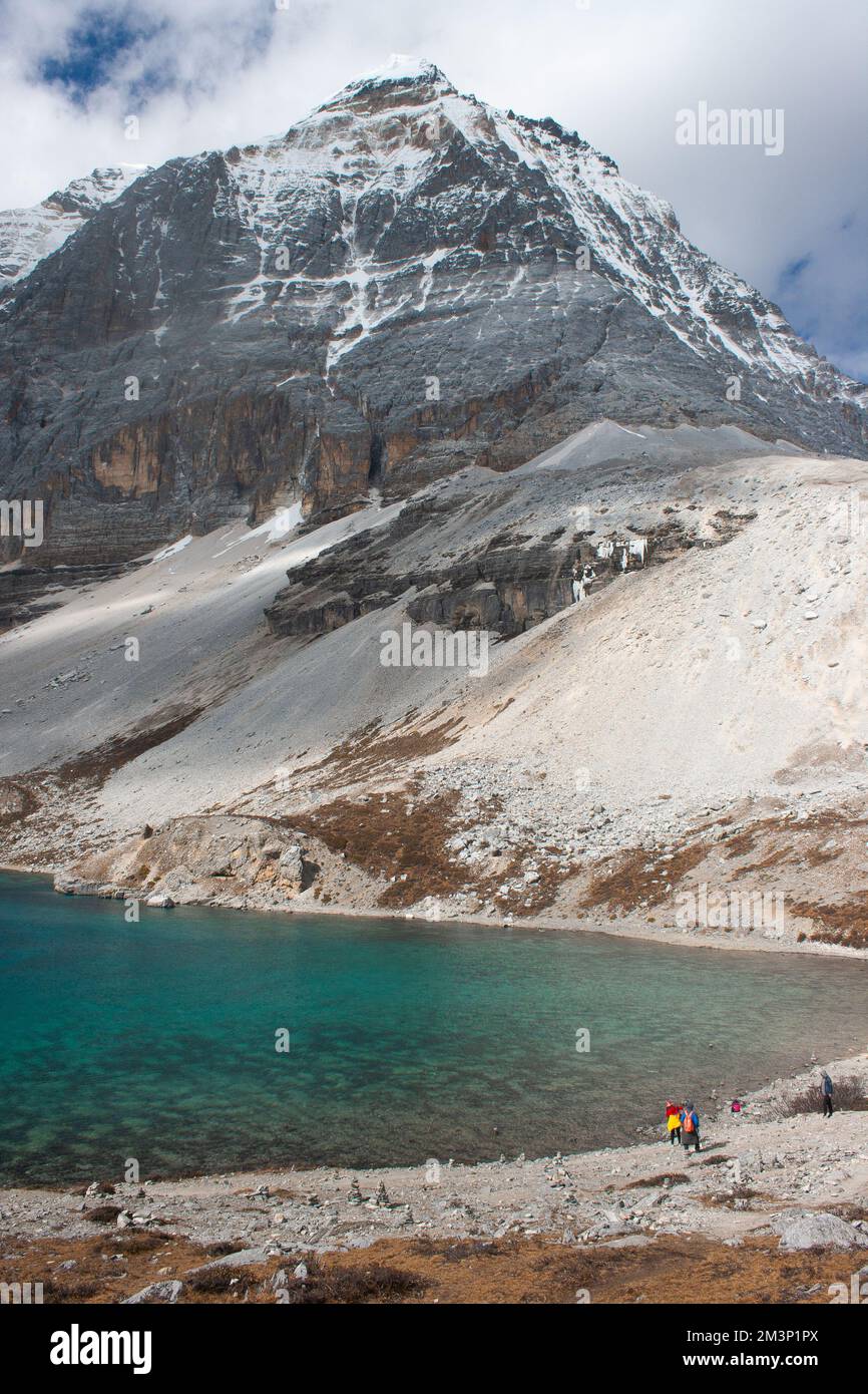 Five colour lake in Yading Nature Reserve , Daochen , China Stock Photo ...