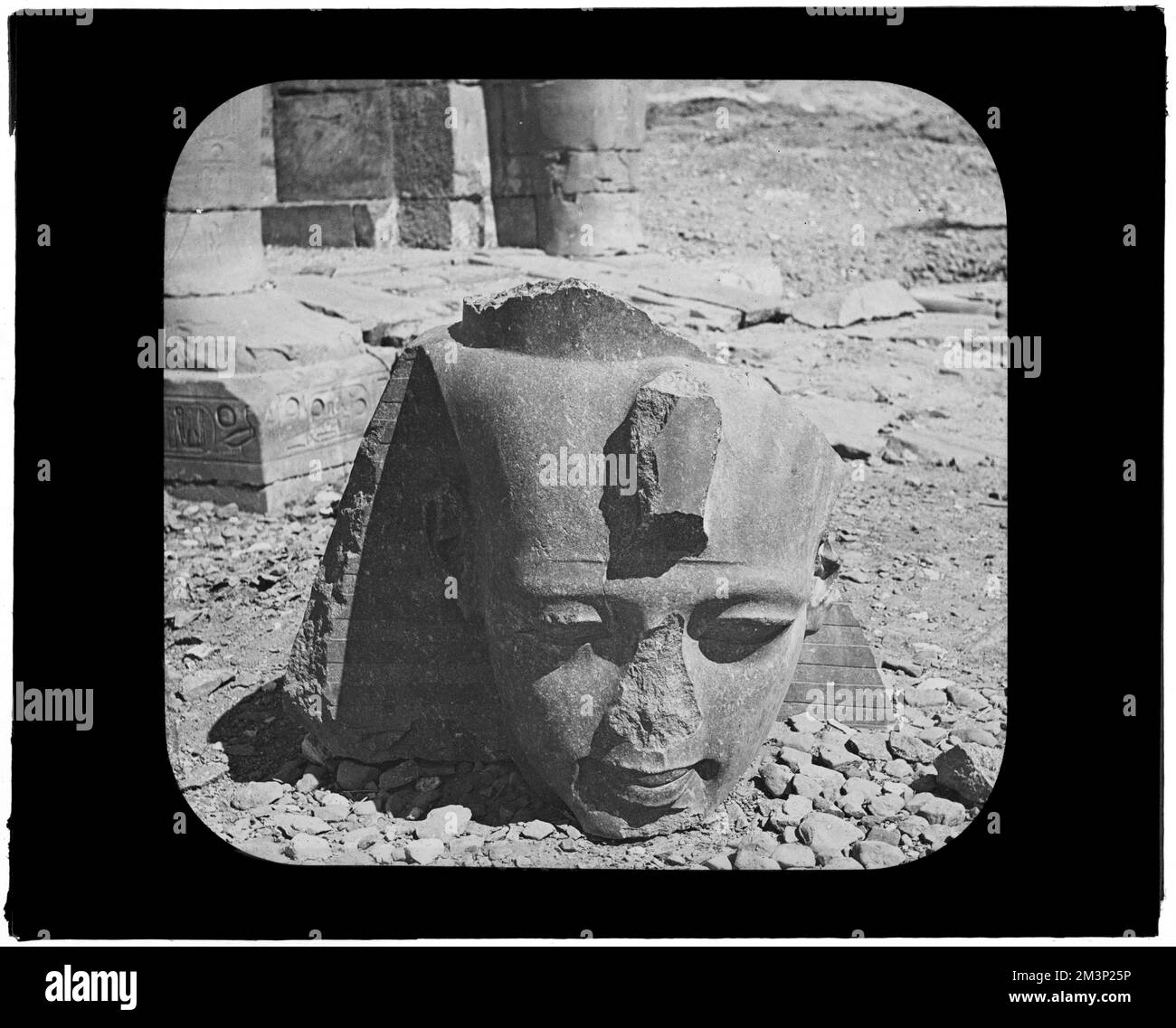 The Ramesseum, head of Colossus of Ramses II, Thebes , Archaeological ...