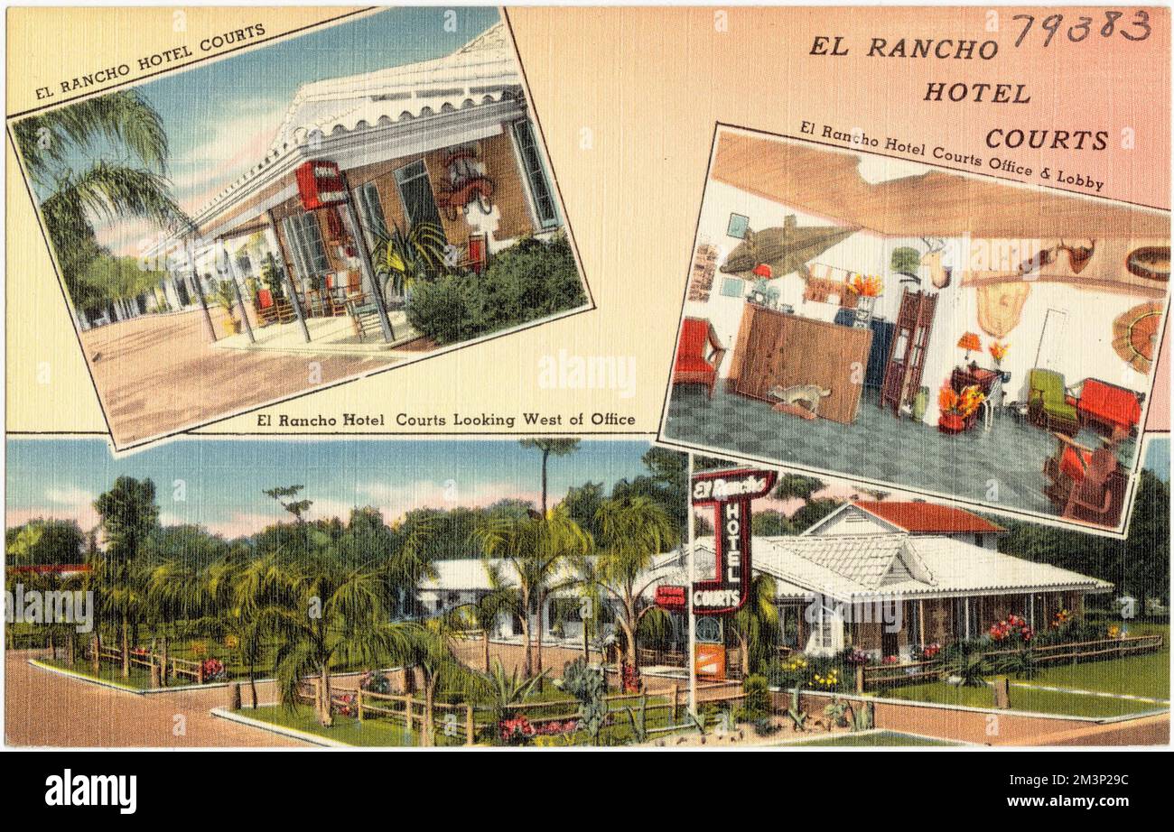 El Rancho Hotel Courts , Motels, Tichnor Brothers Collection, postcards ...