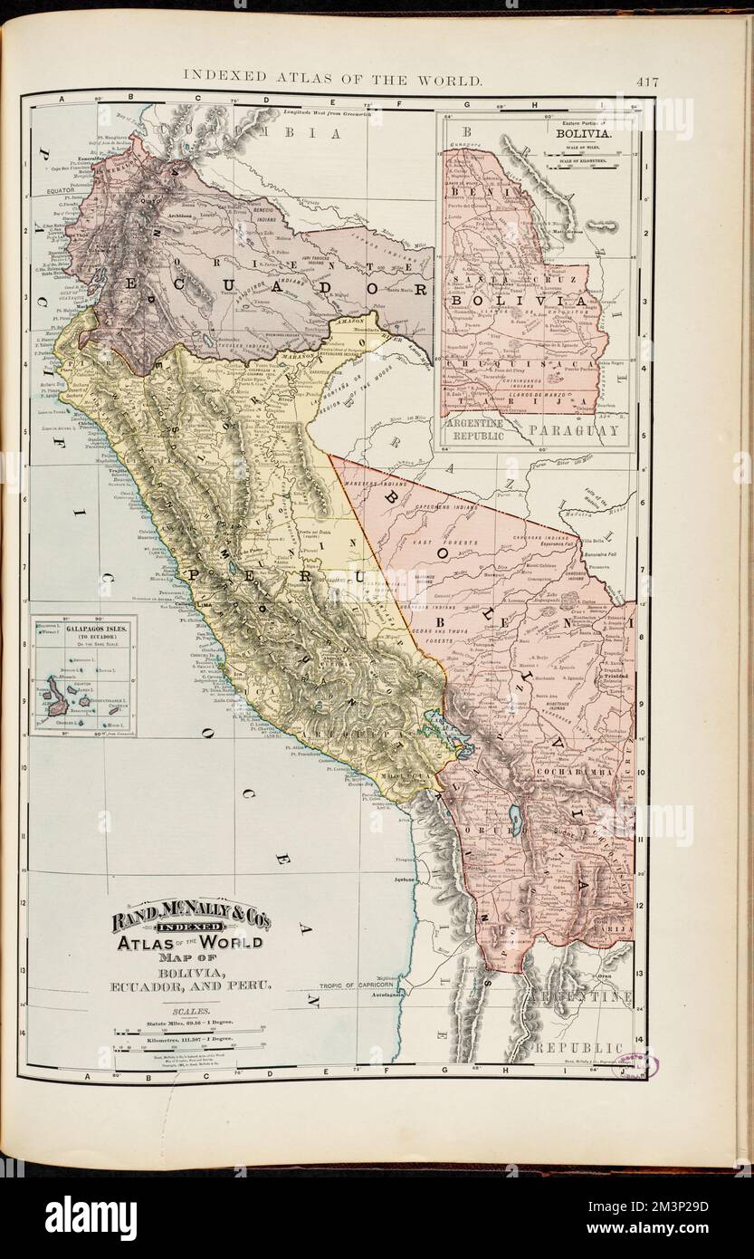 Rand, McNally & Co.'s indexed atlas of the world map of Bolivia ...