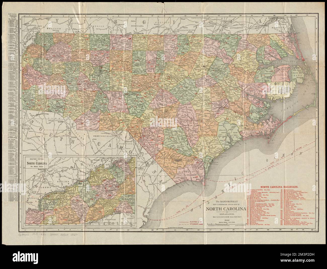 The Rand McNally new commercial atlas map of North Carolina , North ...