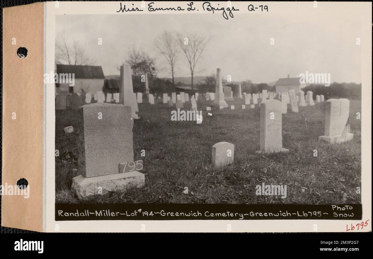 Randall - Miller, Greenwich Cemetery, Old section, lot 194, Greenwich ...
