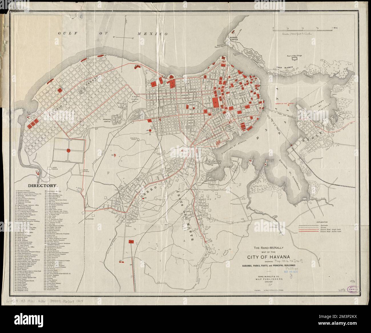 The Rand-McNally map of the city of Havana showing suburbs, parks ...