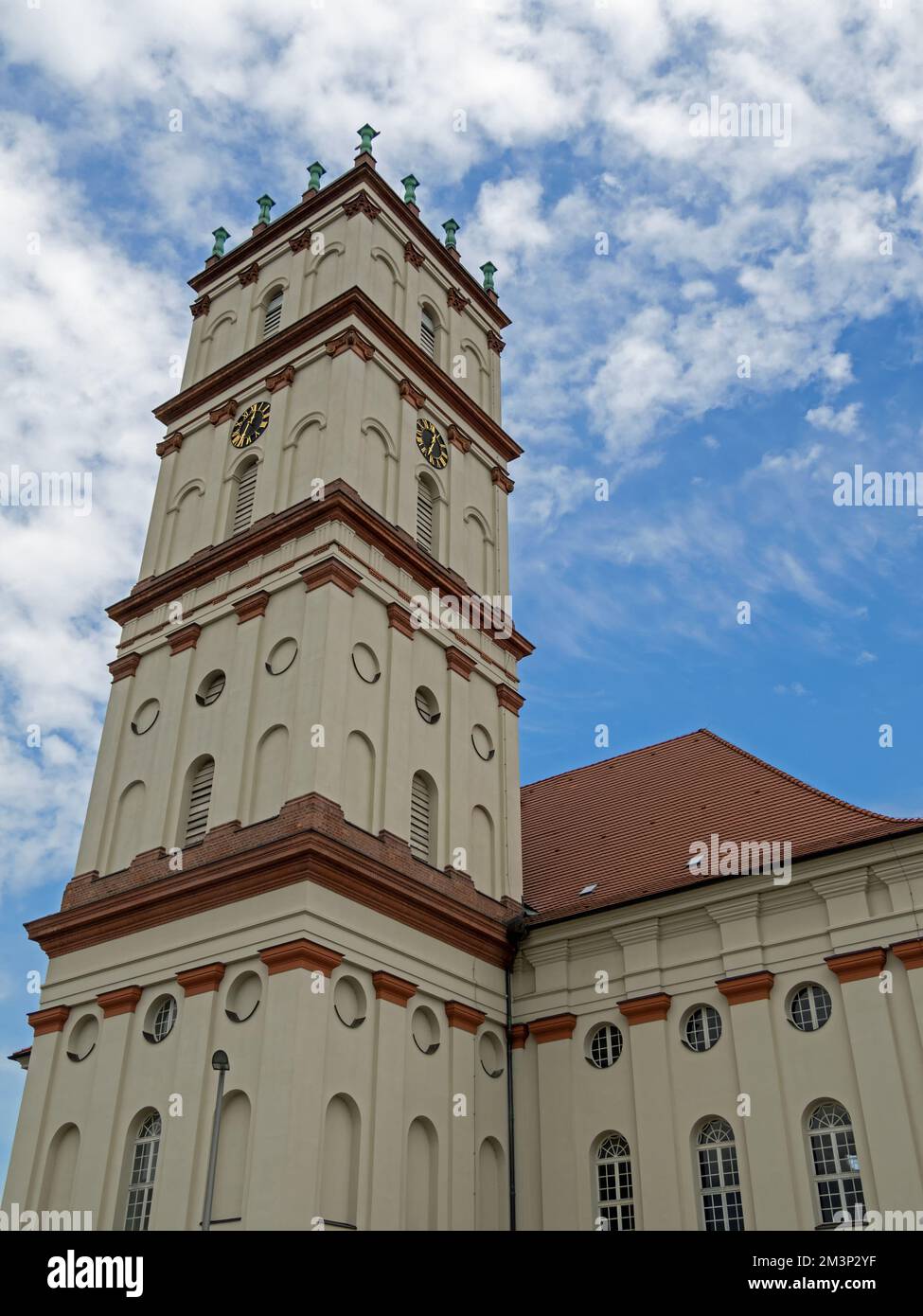 Exterior shot of the town church of the residential town of Neustrelitz ...