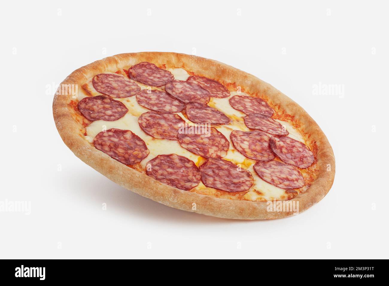pepperoni pizza isolated on white background Stock Photo - Alamy