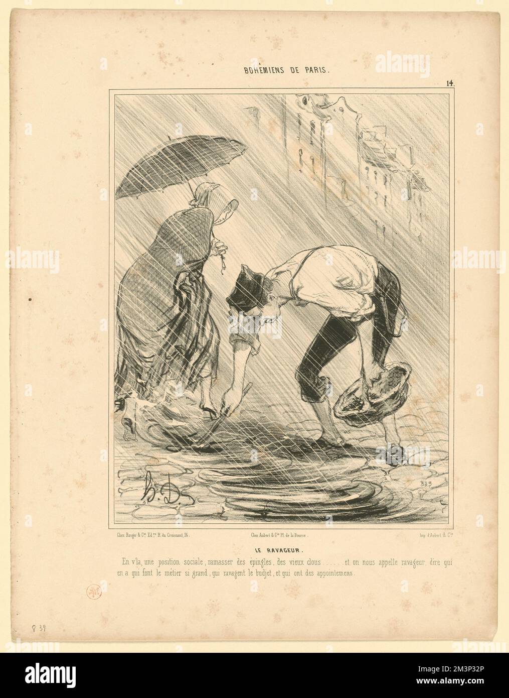Le ravageur. Honoré Daumier (1808-1879). Lithographs Stock Photo - Alamy