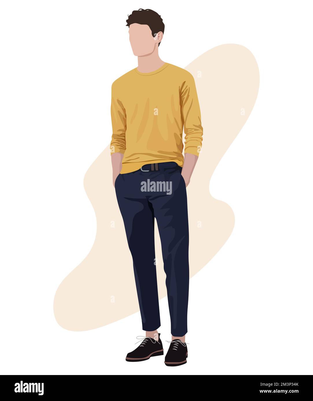 Stylish man. Cartoon male characters. Men in fashion clothes. Flat ...