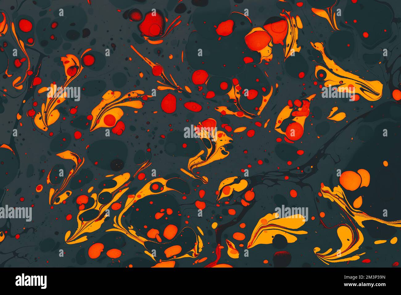 .Traditional art of Ebru marbling. Abstract marbling floral pattern for ...