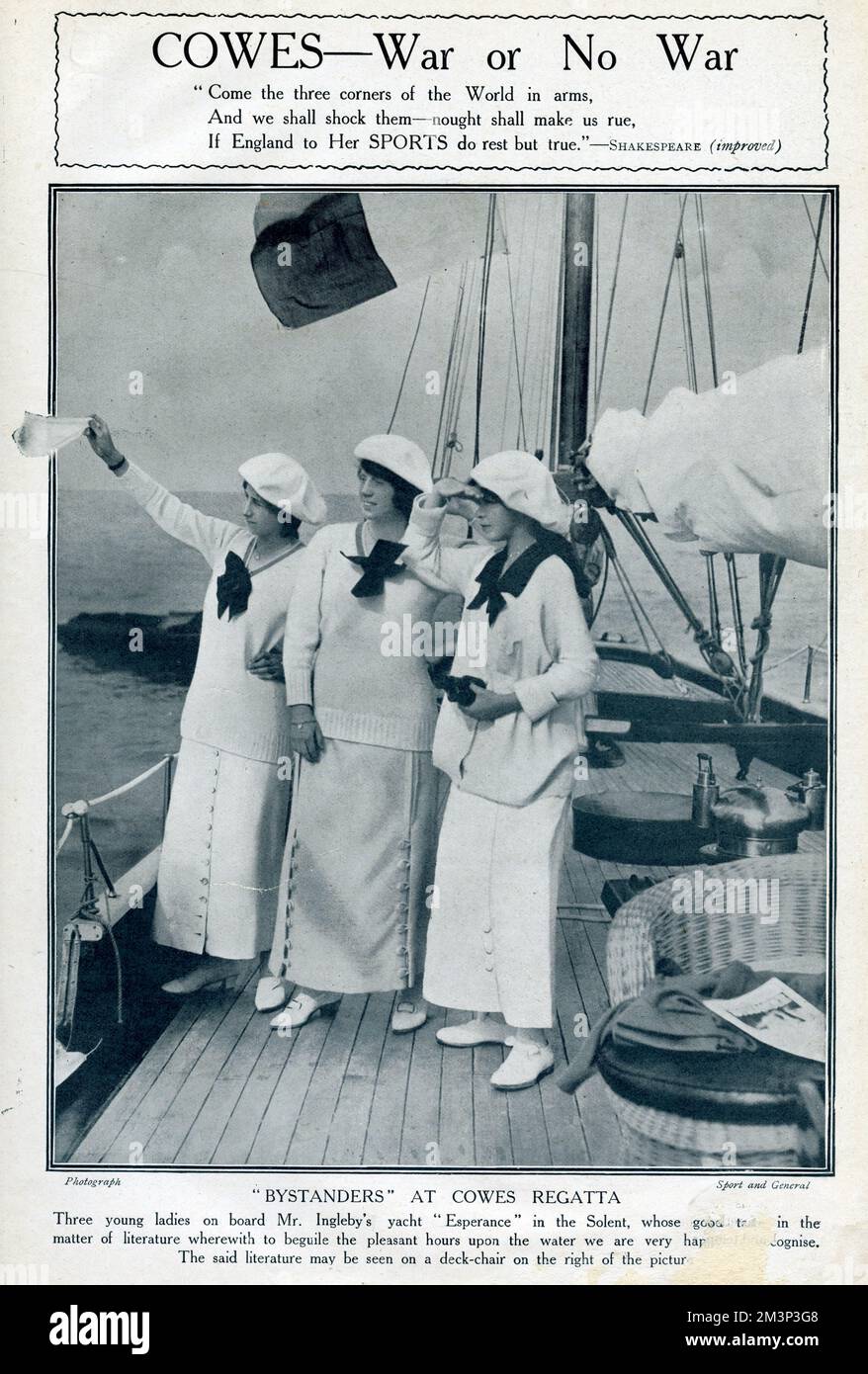 Three young women on a yacht at Cowes, Isle of Wight Stock Photo - Alamy