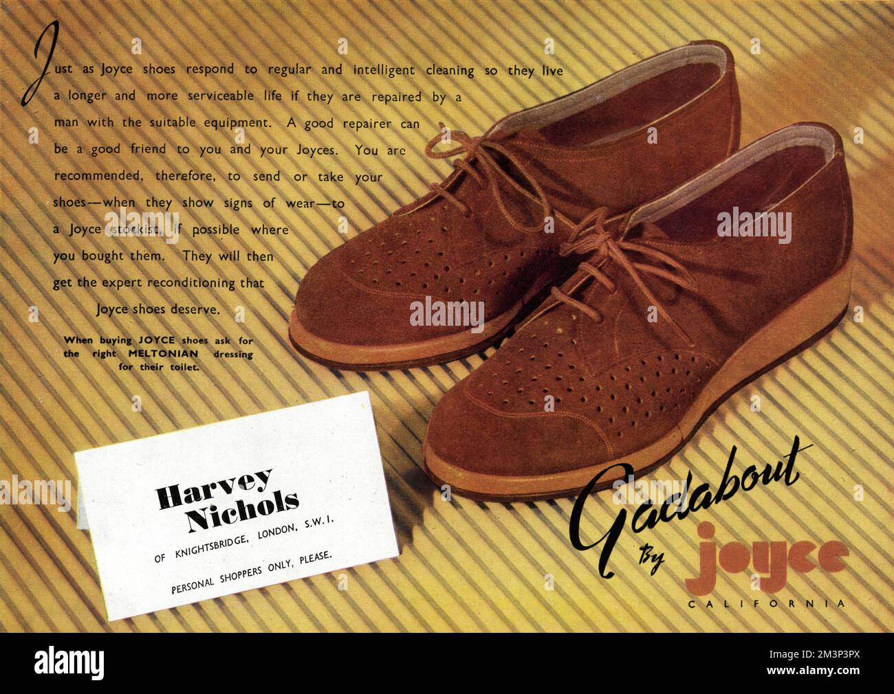 Advert for Gadabout by Joyce California shoes 1946 Stock Photo - Alamy