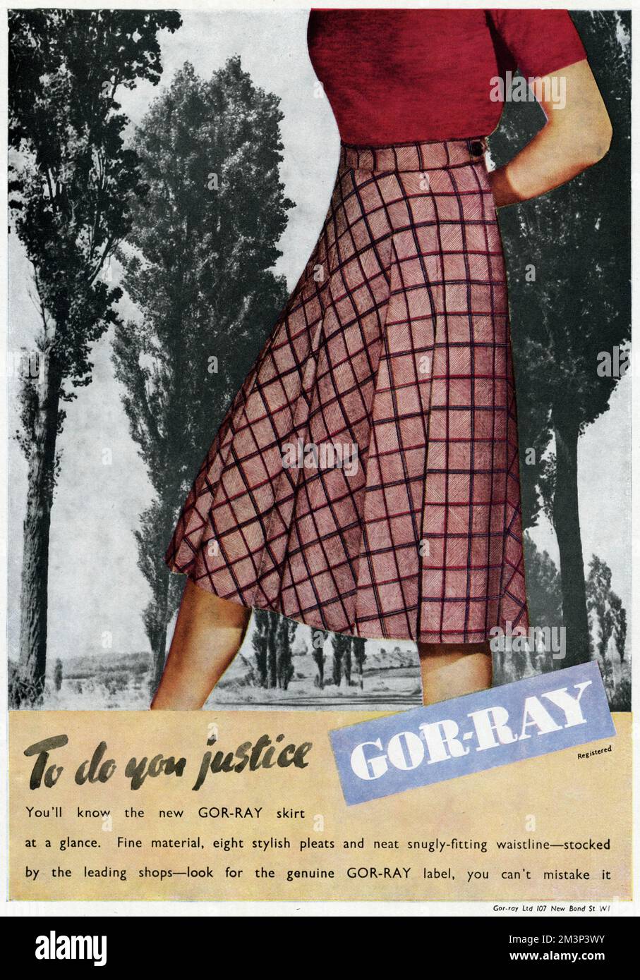 Advert for Gor-ray Koneray pleated skirts 1947 Stock Photo - Alamy