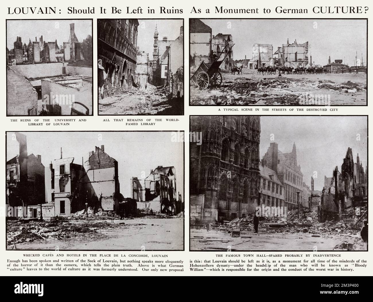 Scenes of devastation in Louvain, Belgium, WW1 Stock Photo - Alamy