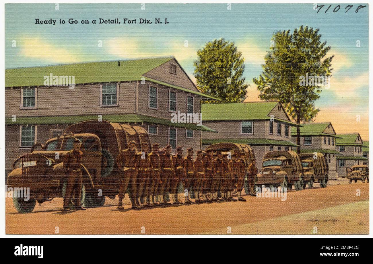 Ready to go on a detail, Fort Dix, N.J. , Military facilities, Tichnor ...