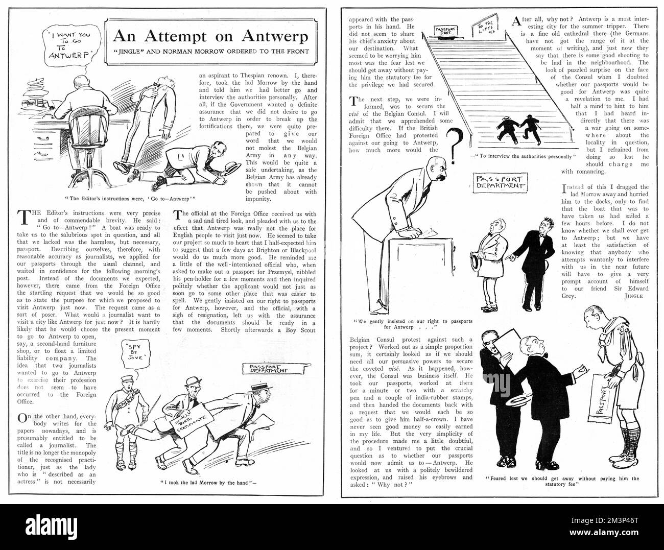 Cartoon story, An Attempt on Antwerp, WW1 Stock Photo - Alamy