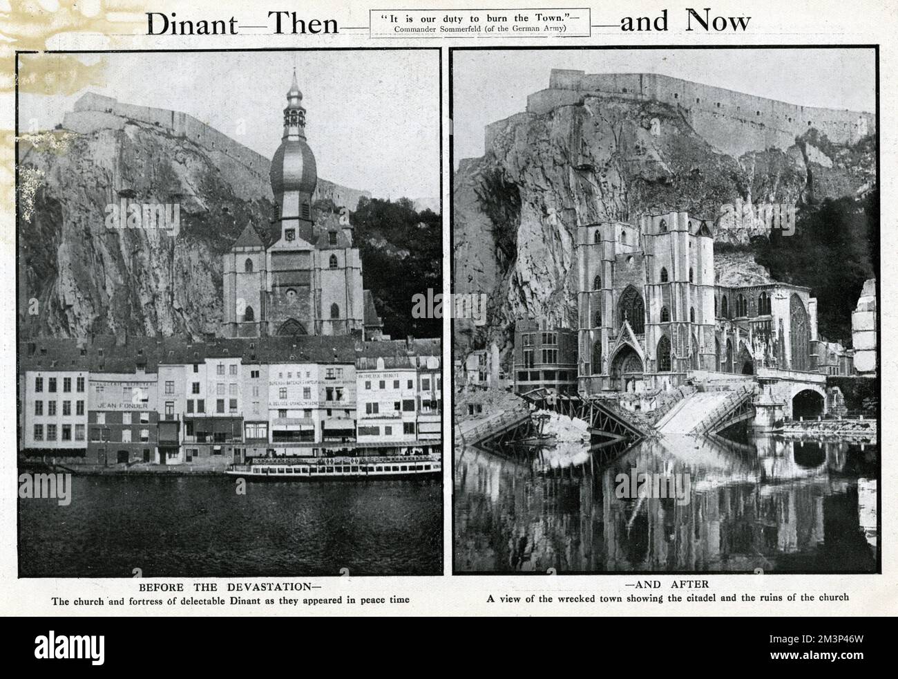 Dinant, Belgium, Then and Now, WW1 Stock Photo - Alamy