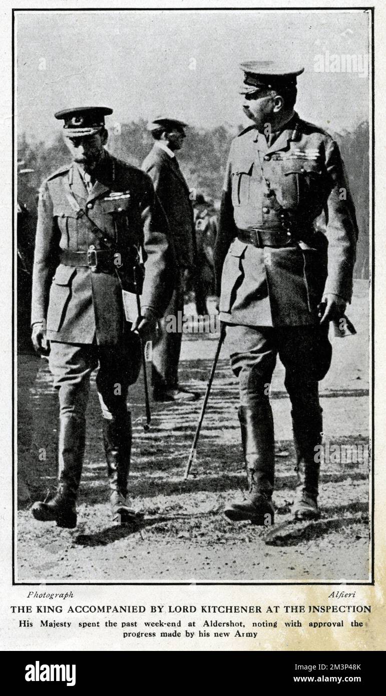 Kitchener and George V at Aldershot, WW1 Stock Photo - Alamy