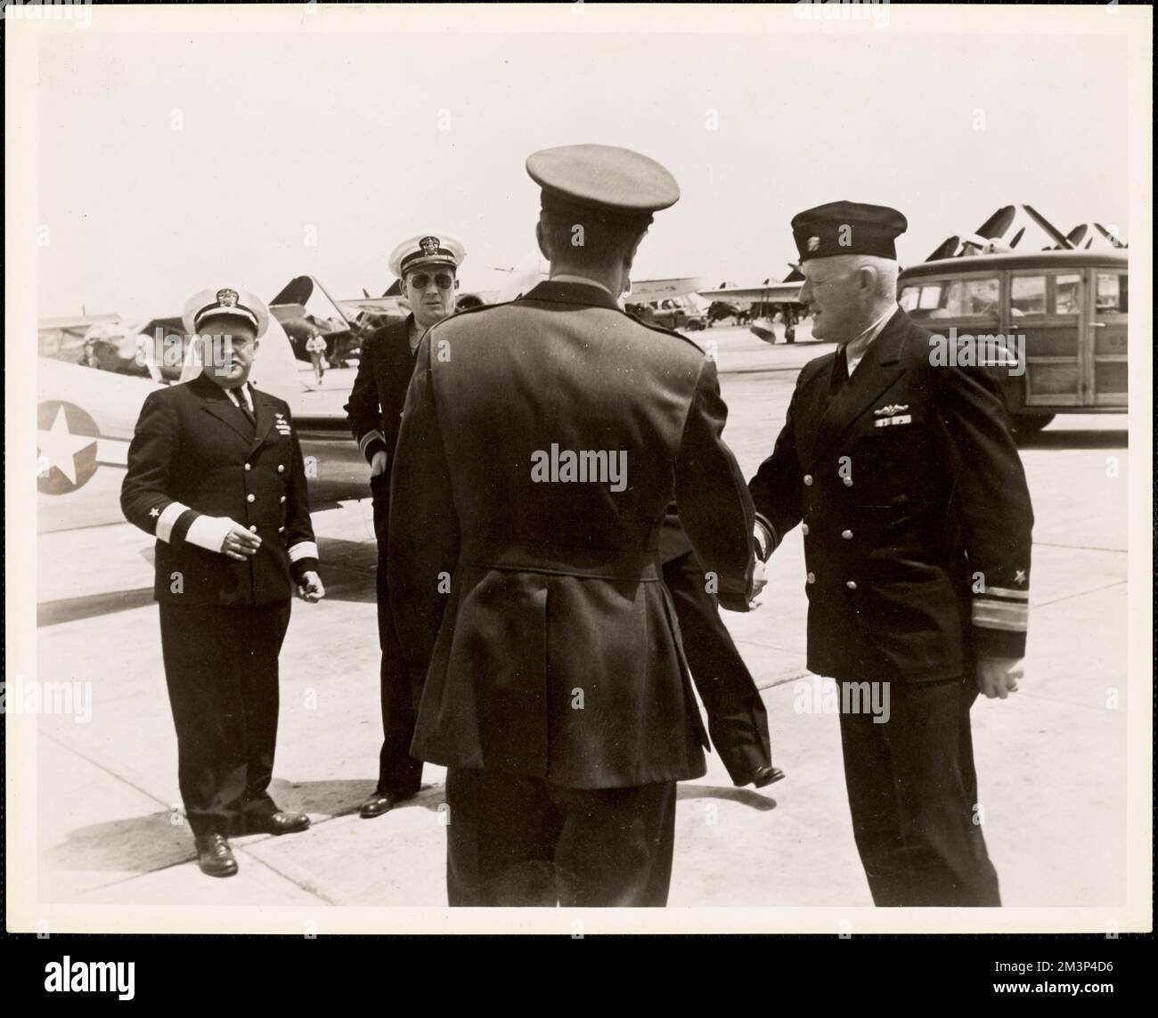 Rear Admiral Felix Gygax, Commodore Dixie Kiefer and Party arriving at ...