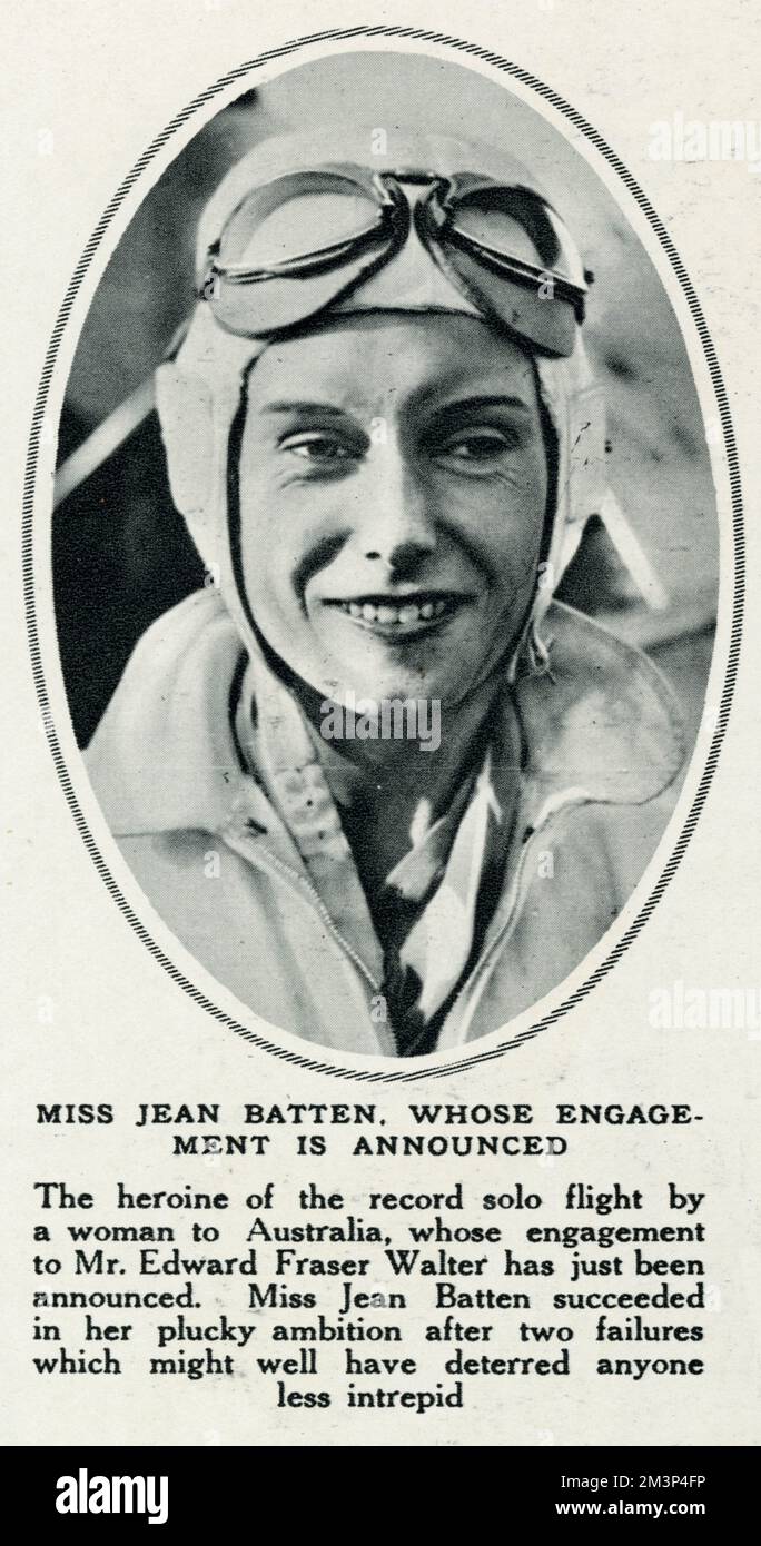 Jean Batten (1909 - 1982), pioneering aviator from New Zealand. In May ...
