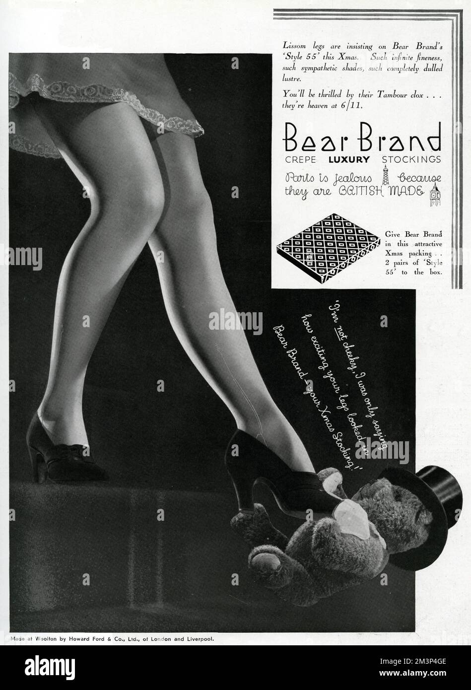 Advert for Stockings by Bear Brand 1933 Stock Photo - Alamy