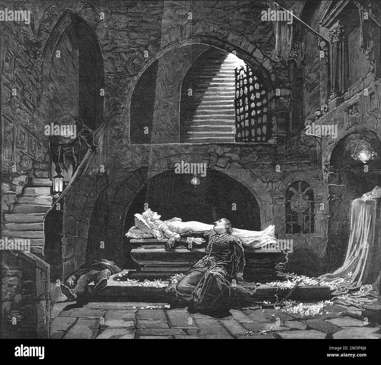 Shakespeares romeo juliet scene juliet Black and White Stock Photos ...