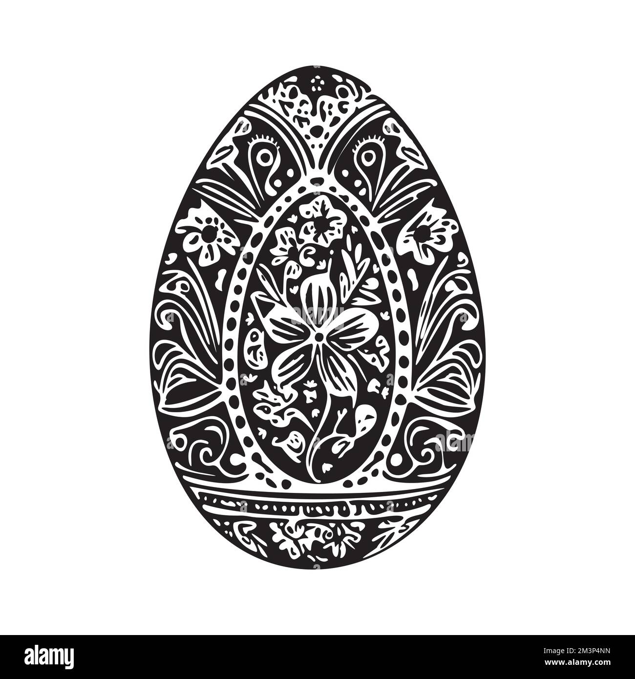 Linocut easter egg quirky vector Stock Vector Image & Art - Alamy
