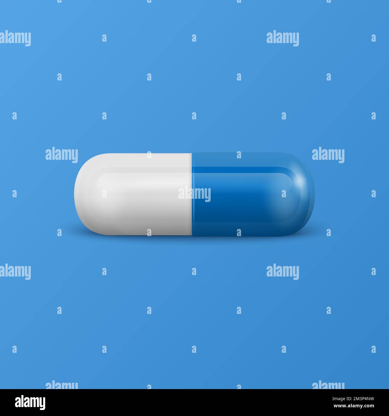 Vector 3d Realistic Blue and White Pharmaceutical Medical Pill, Capsule ...