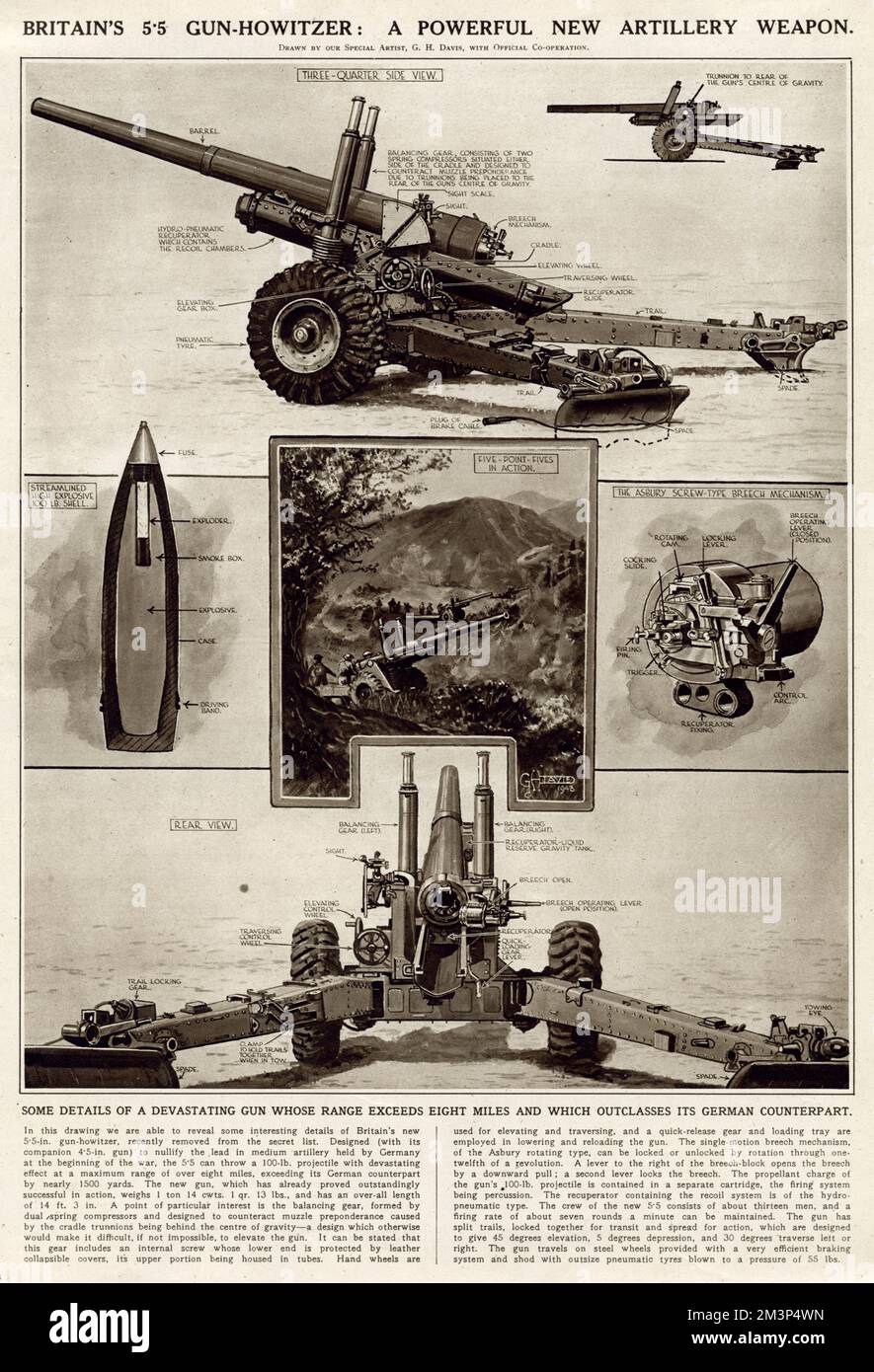 Britain's 5.5 gun-howitzer: a powerful new artillery weapon during the ...