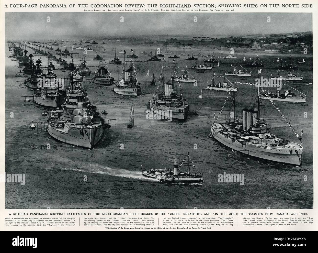 Spithead panorama, ships on north side Stock Photo - Alamy