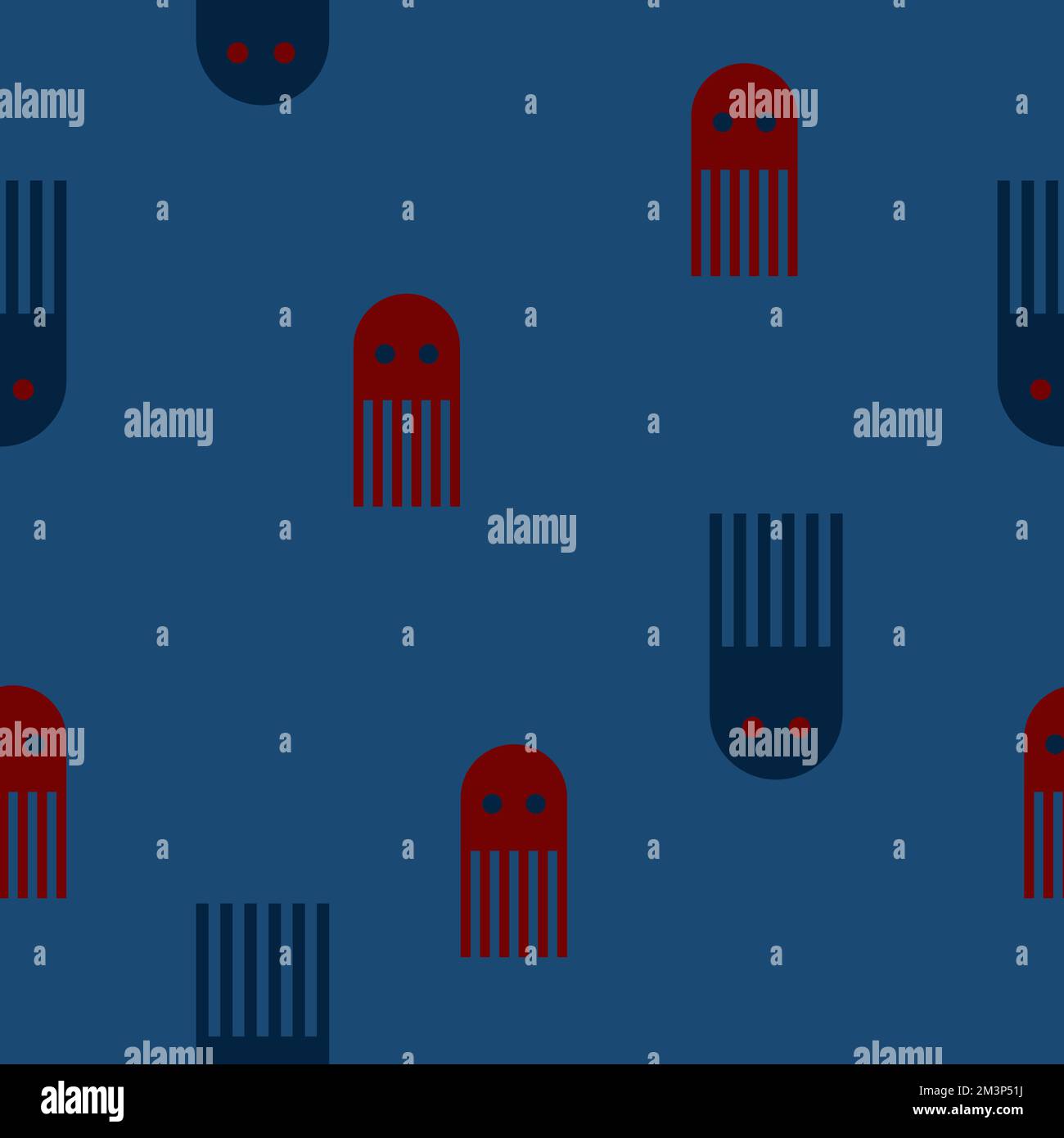 Cute Sea seamless pattern with simple geometric octopuses for kids ...