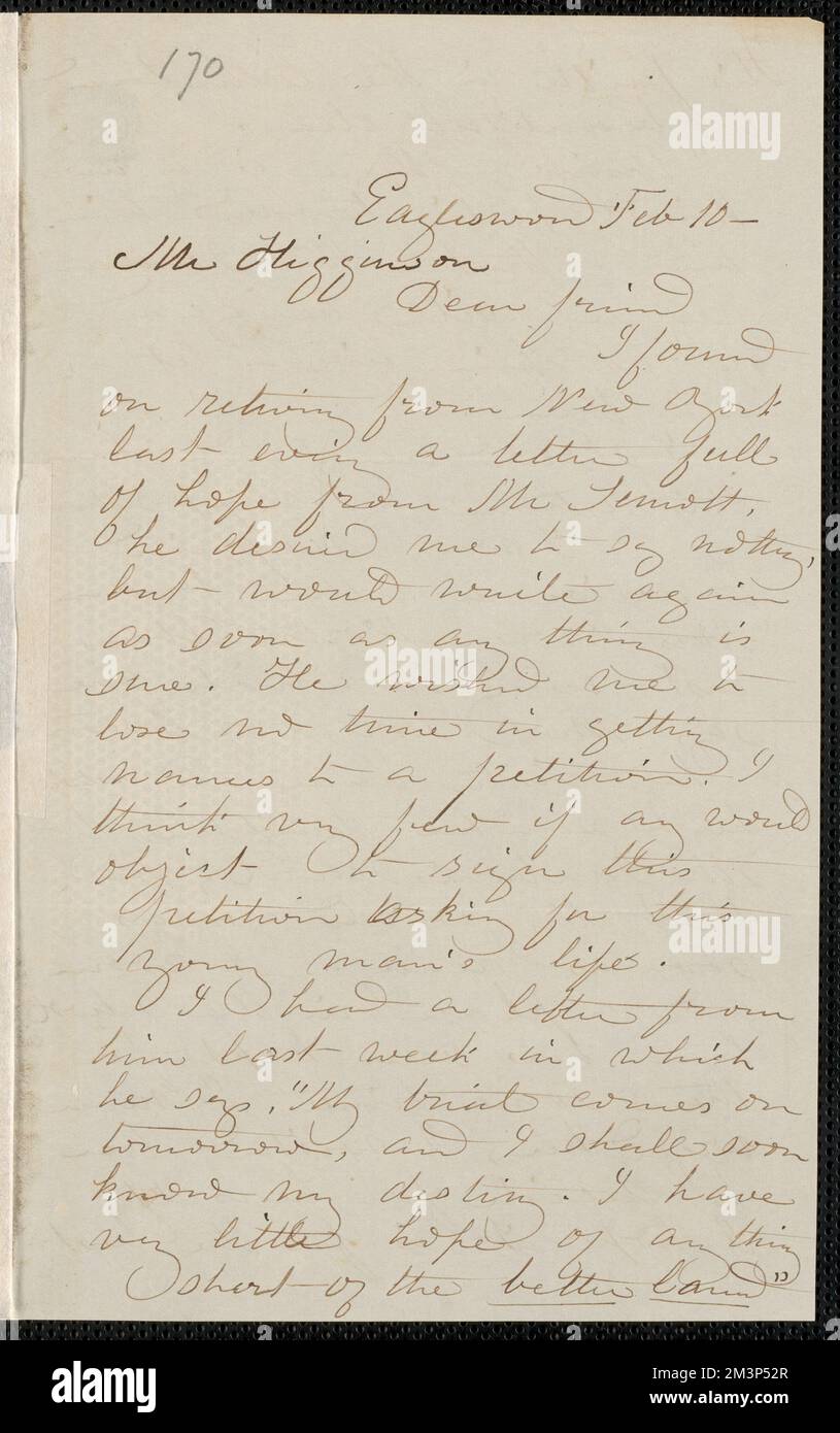 Rebecca Buffum Spring autograph letter signed to Thomas Wentworth ...