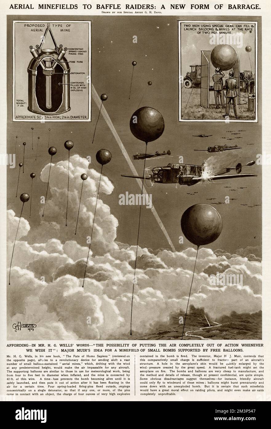 Aerial minefields by G. H. Davis Stock Photo - Alamy