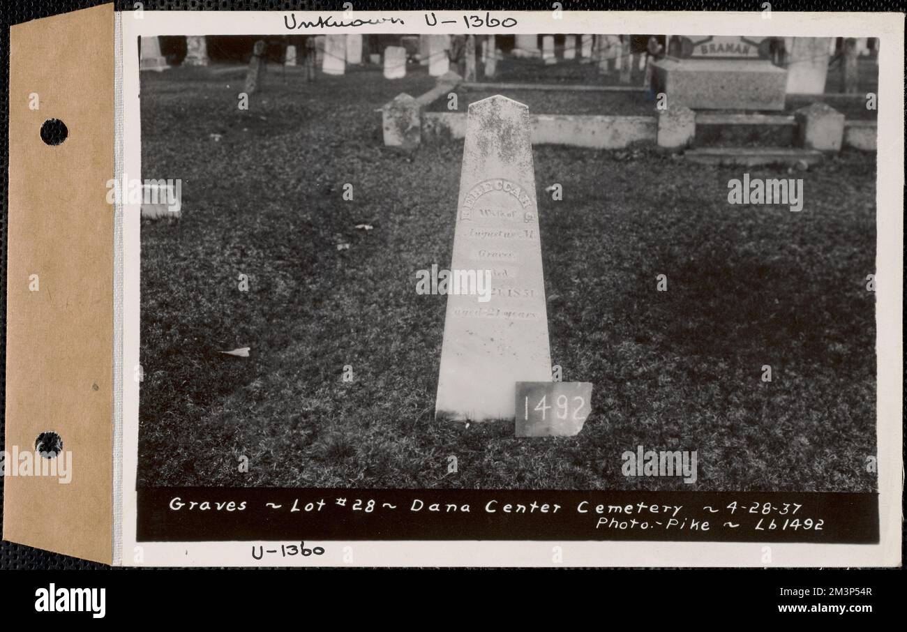 Rebeccah G. Graves, Dana Center Cemetery, lot 28, Dana, Mass., Apr. 28 ...