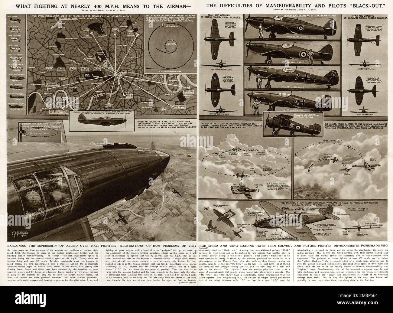 Manoeuvrability and pilot blackout by G. H. Davis Stock Photo - Alamy