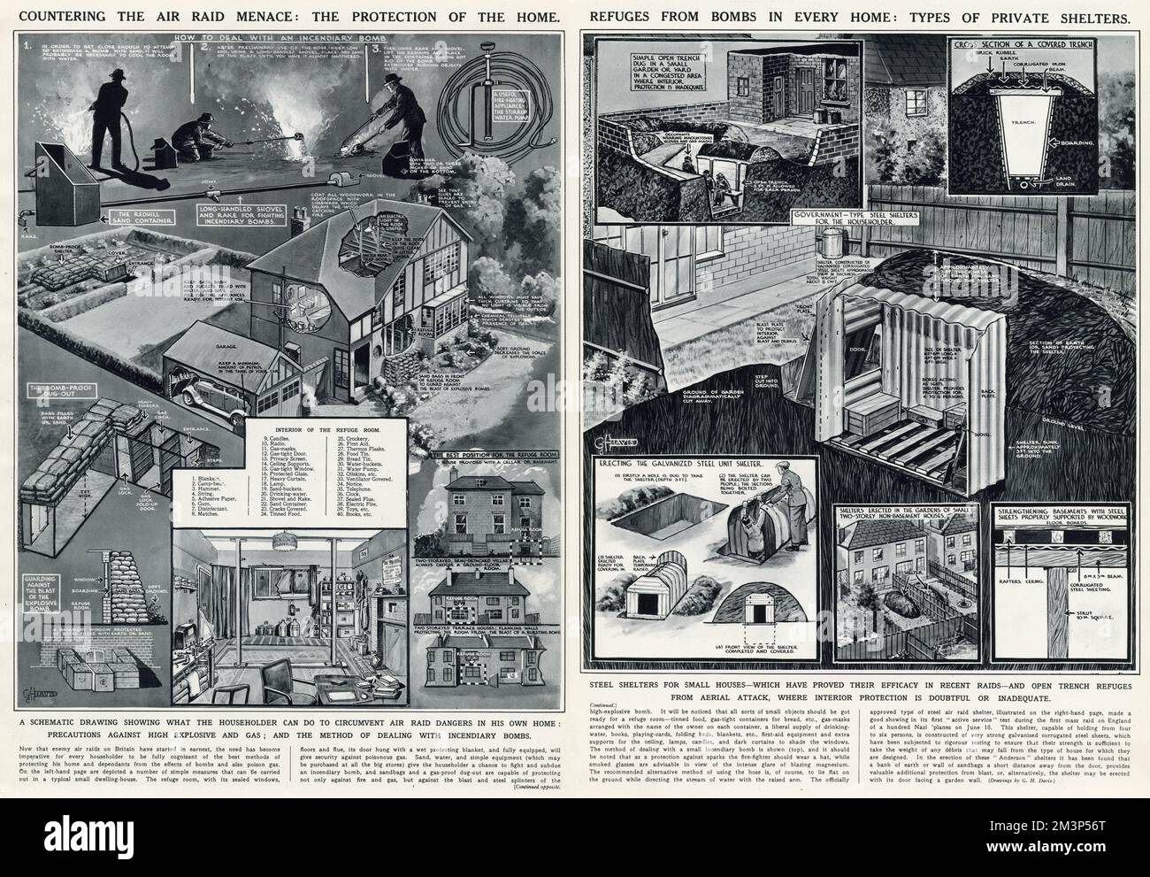 Protection of the home from air raids by G. H. Davis Stock Photo - Alamy