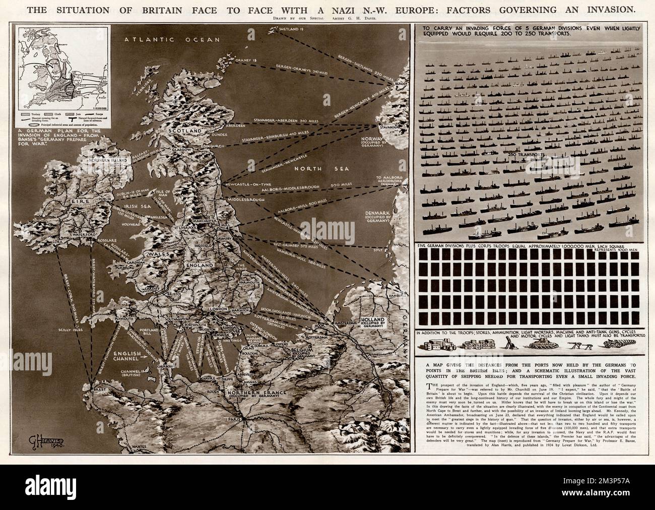 Factors governing an invasion by G. H. Davis Stock Photo - Alamy